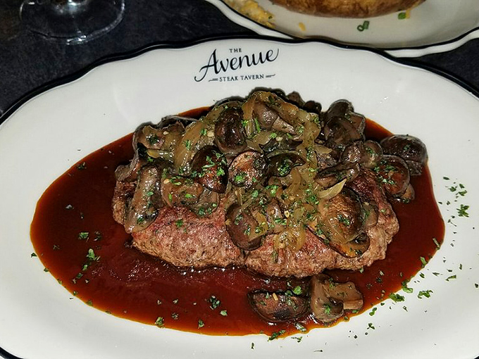 This isn't just steak with mushrooms; it's a love story on a plate. The sauce alone would make vegetarians question their life choices.