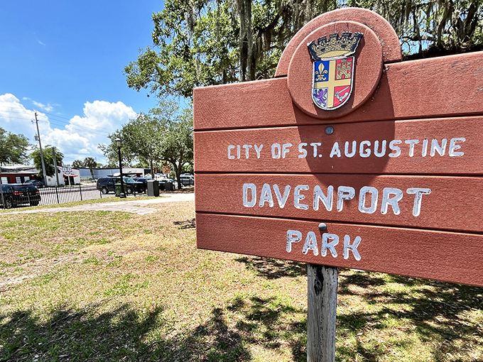 Davenport Park invites visitors to escape the tourist hustle. Those oak trees have witnessed more Florida history than any history book could contain.