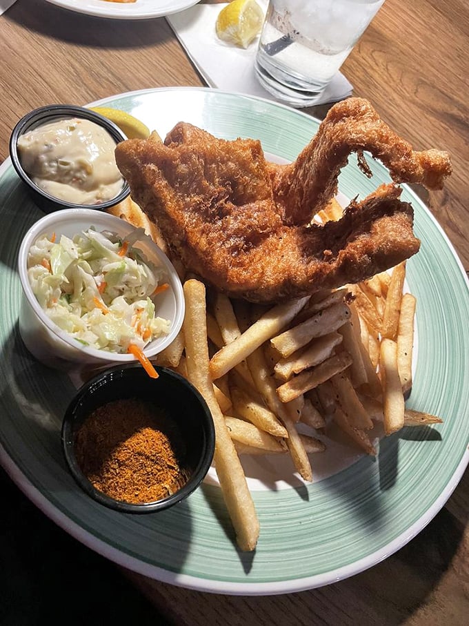 Golden-battered fish that shatters with each bite, alongside fries that achieve the perfect crisp-to-fluffy ratio. This isn't just dinner&mdash;it's edible architecture.