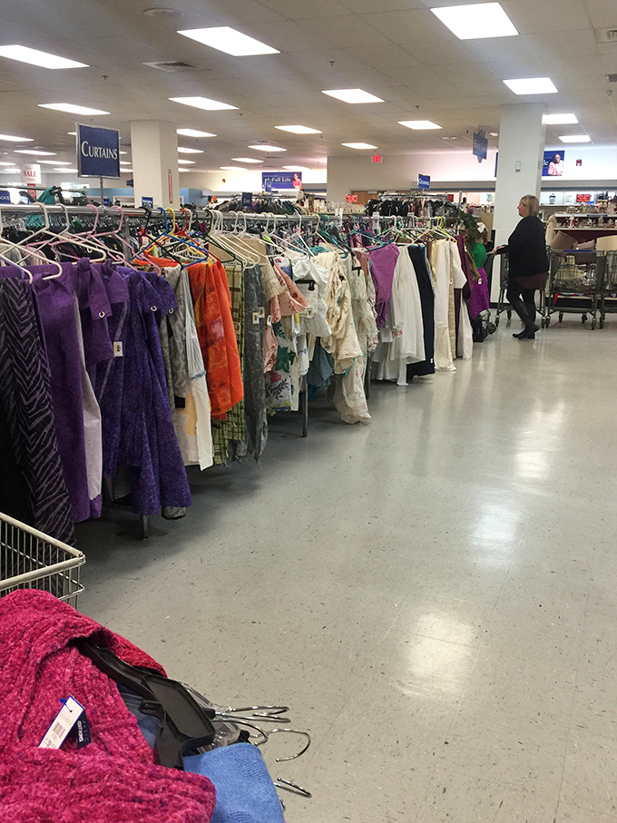 Racks upon racks of potential new wardrobes await. That purple number might have attended a disco in 1978 or could become tomorrow's statement piece!