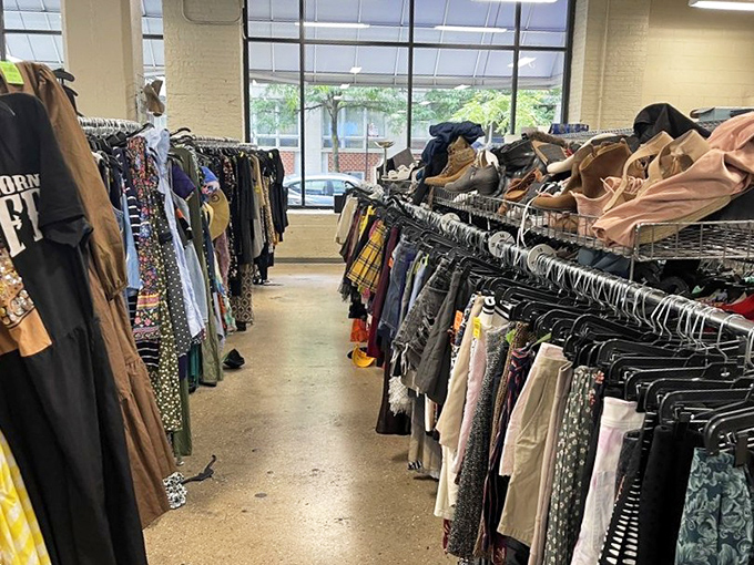 The thrill of the hunt captured in one image&mdash;racks upon racks of potential style statements waiting for their second act.