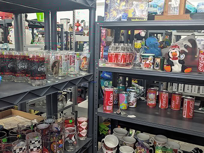 Coca-Cola heaven for the soda memorabilia enthusiast. From vintage glasses to classic cans, this collection fizzes with nostalgia.