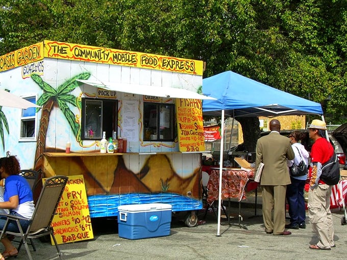 The Community Mobile Food Express brings Caribbean flavors to Berkeley, proving that some of life's greatest culinary adventures happen in parking lots, not five-star restaurants.