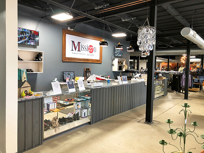 Coffee mugs with personality line the shelves, each one silently pleading, "Take me home and fill me with caffeine!"