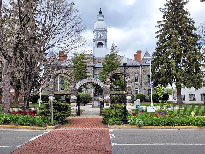 The magnificent Pulaski County Courthouse stands as the crown jewel of downtown, its stone facade and clock tower exuding timeless dignity.