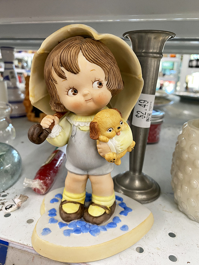 Vintage treasures like this charming figurine tell stories of decades past while finding new life in modern homes.