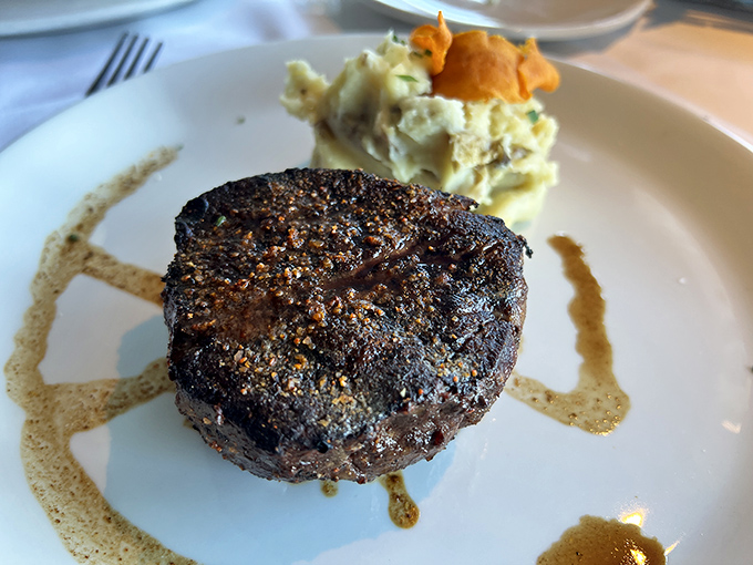 A perfectly crusted filet mignon that doesn't need a filter or a fancy introduction&mdash;just your undivided attention and maybe a moment of respectful silence. 
