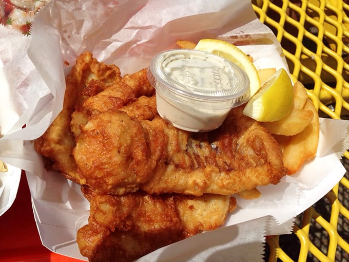 Golden-battered fish that shatters with each bite, served with crispy fries and house-made tartar sauce &ndash; seafood nirvana achieved.