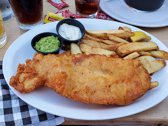Golden-battered fish with chips thick enough to stand up and salute &ndash; this isn't fast food, it's a slow, savory romance on a plate.