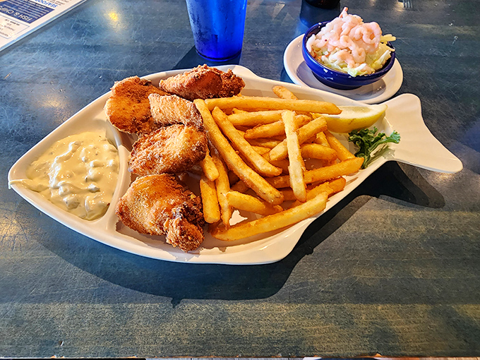 Fish-shaped plates aren't just cute&mdash;they're prophetic. This golden-battered cod with perfectly crisp fries might just be your new coastal obsession.