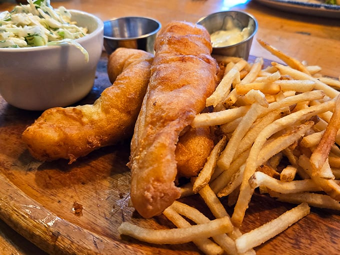 Golden-battered fish that shatters with each bite, paired with fries so perfectly crisp they deserve their own fan club. Lake Erie's finest catch.