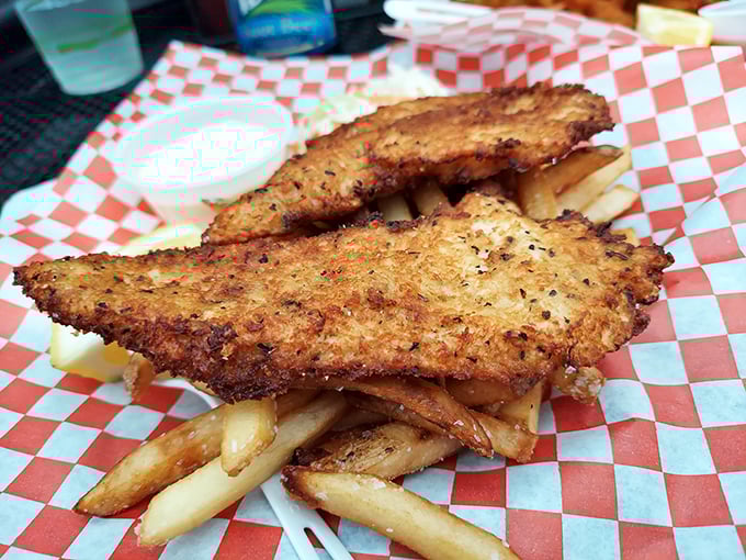Golden-brown perfection that makes you question every other fish and chips you've ever had. That crackling batter is the stuff of Seattle dreams.