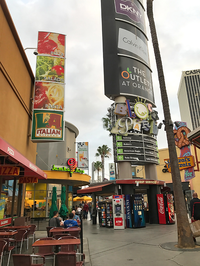 The food court directory reads like a greatest hits album of American dining favorites. 