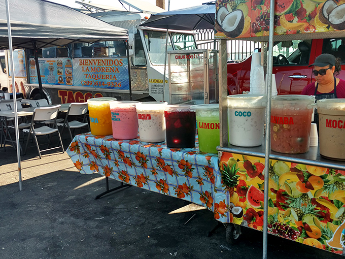 Thirst-quenching rainbows in a cup! These aguas frescas offer sweet relief from both the Central Valley heat and boring beverage choices.