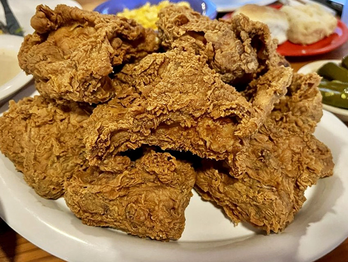 Golden-brown perfection that makes Colonel Sanders weep with envy. This isn't just fried chicken &ndash; it's edible artwork with a crunch.