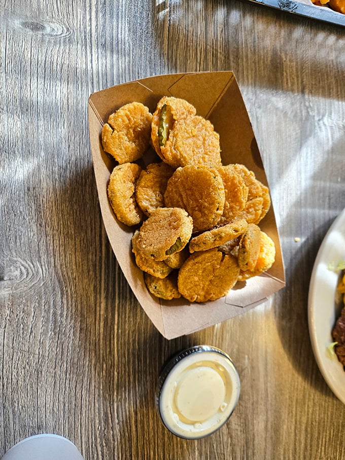 Golden-fried pickle chips with just the right crunch-to-pucker ratio—the perfect opening act before the burger main event.