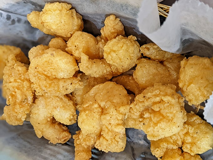 Golden-fried shrimp that crunch like nature's perfect potato chip&mdash;except these chips once swam and pack more flavor.