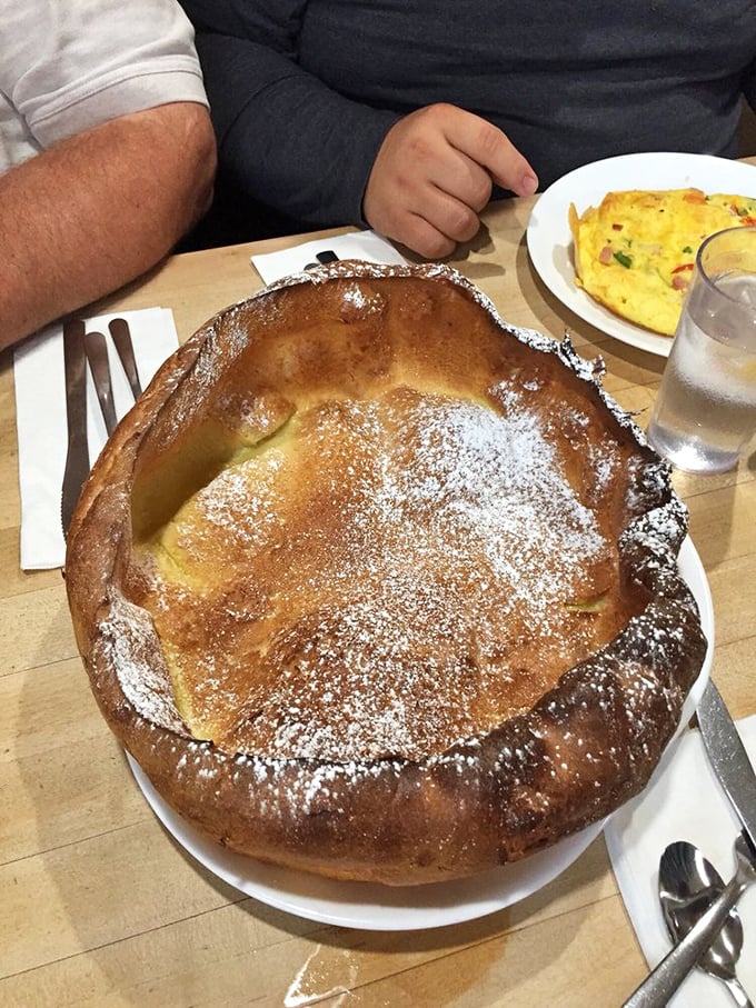 The German Pancake rises like a souffl&eacute;, collapses like your willpower, and tastes like breakfast nirvana dusted with powdered sugar.