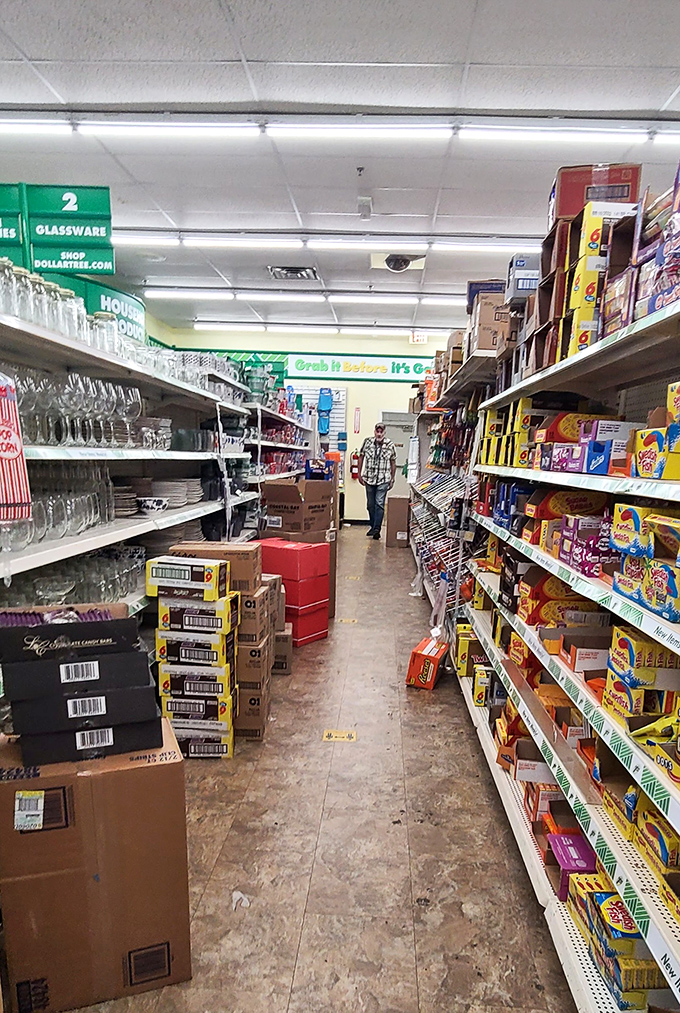Aisle convergence magic: where your kitchen essentials meet snack temptations. The ultimate test of shopping willpower happens right here.