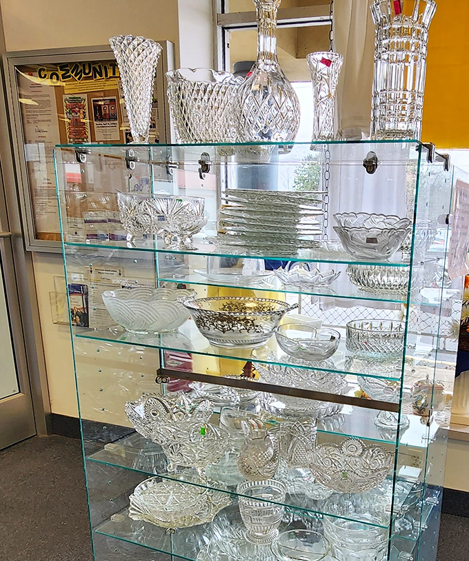 Crystal clear evidence that someone's "no longer sparks joy" castoffs become another's entertaining essentials. Fancy a proper punch bowl, anyone?