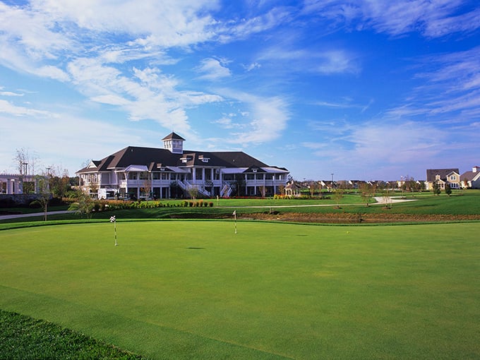Heritage Shores Club brings resort-style amenities to small-town living, proving you don't need big city zip codes for championship-caliber golf and community gathering spaces.