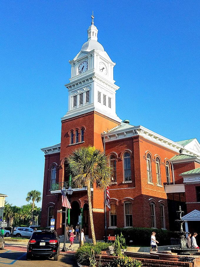 The Historic Nassau County Courthouse stands as Fernandina's architectural crown jewel. That clock tower has been keeping locals punctual since before smartphones made timekeeping an afterthought.
