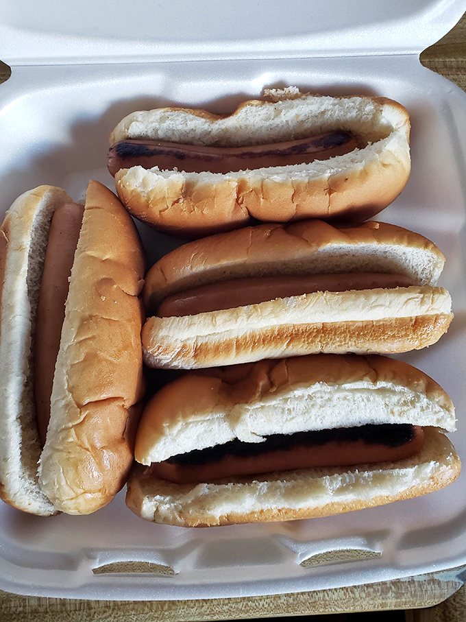 Behold the beautiful simplicity of perfectly steamed hot dogs nestled in buns that actually know their purpose.