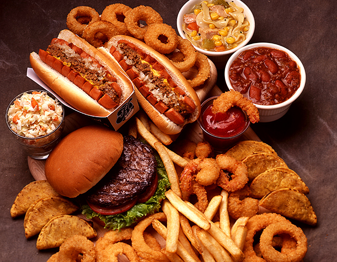 Food that doesn't know it's supposed to be photographed first &ndash; this spread demands immediate, joyful consumption.
