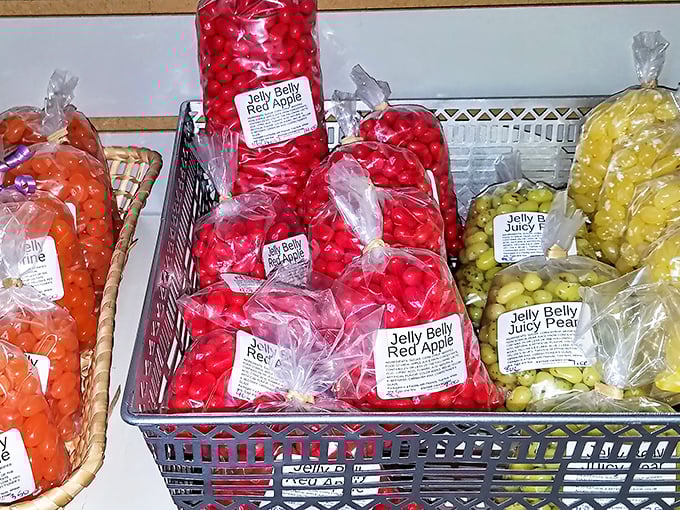 Jelly Belly heaven! These vibrant red apple beans aren't just candy&mdash;they're tiny flavor grenades waiting to transport you back to simpler times.