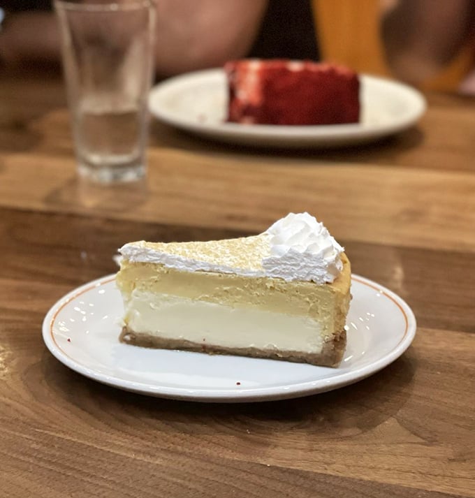 A slice of key lime cheesecake that makes you wonder why anyone bothers with Florida. The perfect balance of tang and sweet.