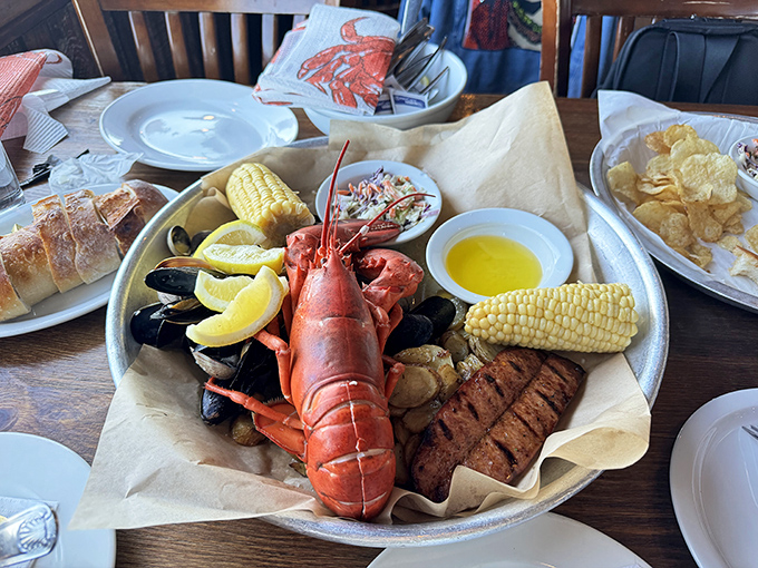 The seafood platter that launched a thousand road trips. That lobster is giving a performance worthy of a standing ovation.