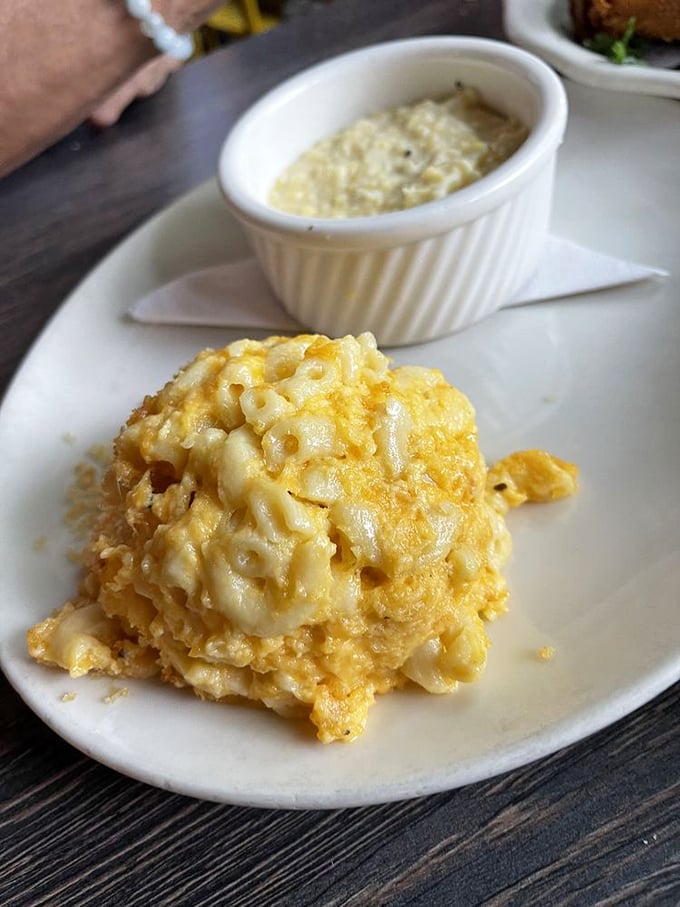 This mac and cheese isn't just comfort food; it's therapy in a ramekin with a PhD in making bad days disappear.