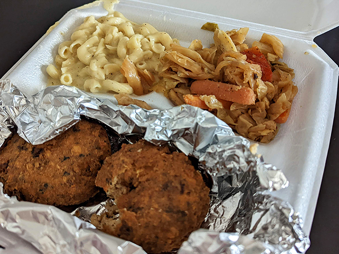 These salmon cakes with mac and cheese might just make you call your mother and apologize for ever complaining about her cooking.