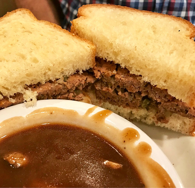 The legendary meatloaf sandwich &ndash; where comfort food gets a PhD. That gravy could make cardboard taste like a culinary revelation. 