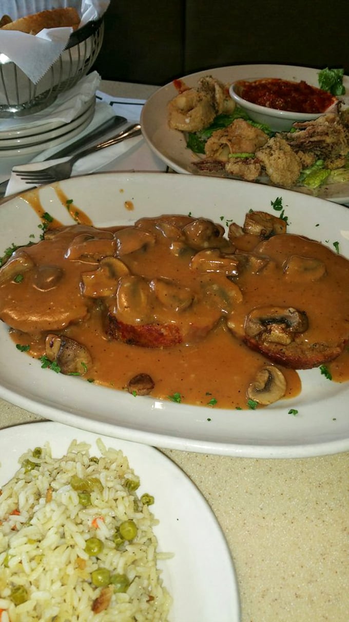 This isn't just meatloaf with mushroom gravy; it's a comfort food masterpiece that would make Marcel Proust forget all about his madeleines.