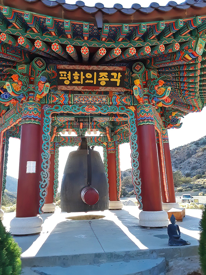 This ornate Korean bell pavilion brings unexpected cultural flair to Tehachapi, proving small towns can deliver big surprises.