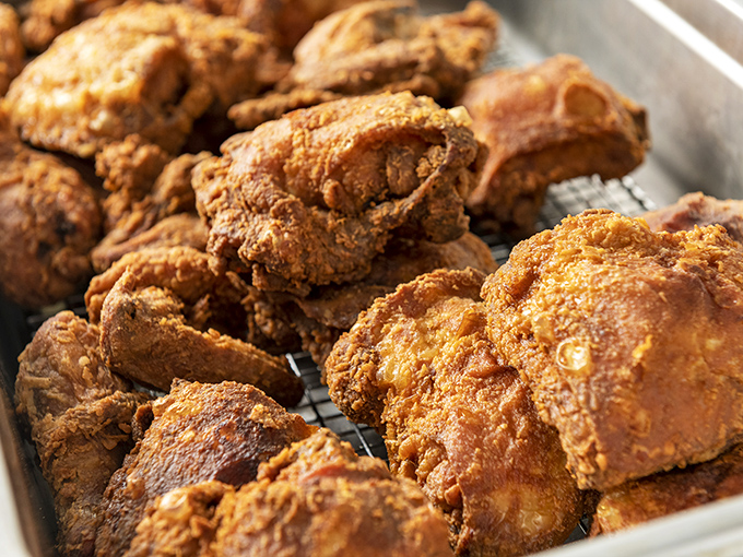 Golden-brown treasures stacked like Fort Knox for your taste buds&mdash;each piece a testament to the superiority of pan-frying over all other cooking methods.