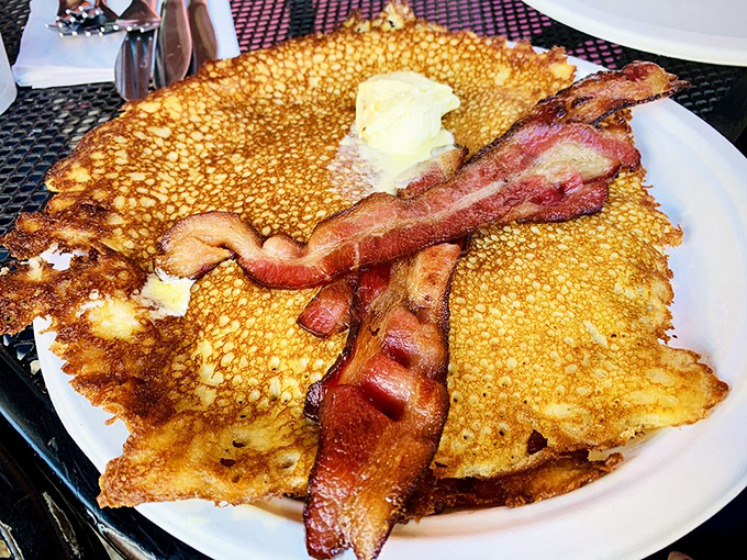 Pamela's legendary crepe-style hotcakes with their crispy, lacy edges make regular pancakes seem like they're not even trying.