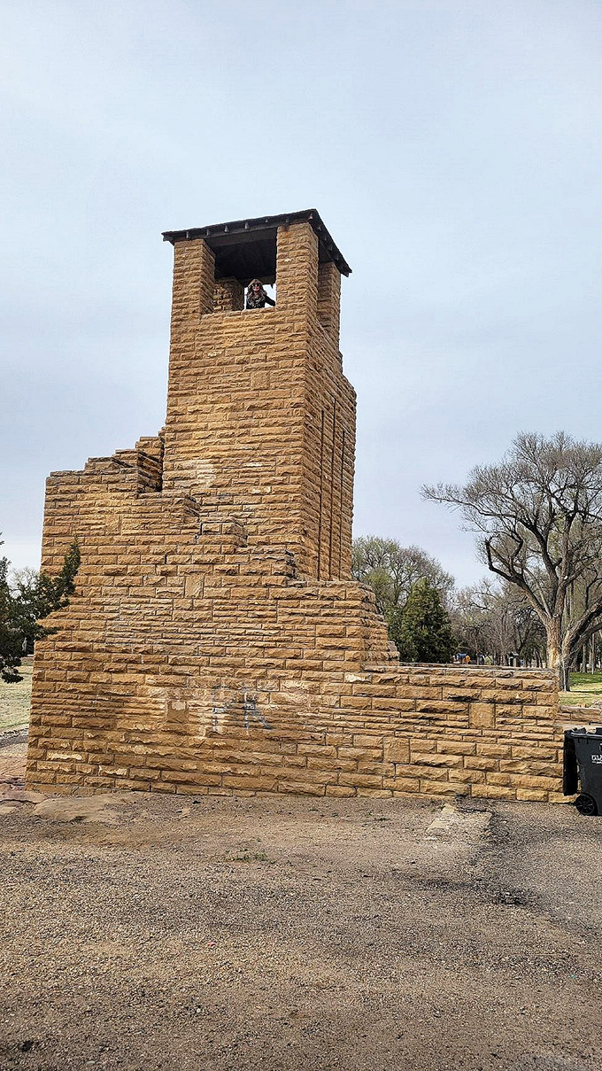 This sandstone tower stands as a silent sentinel to prairie history. Like a medieval castle turret that somehow landed in southeastern Colorado.