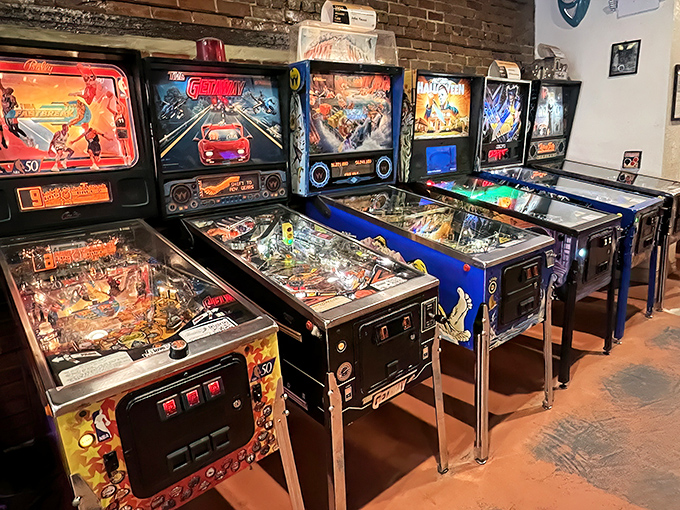 The lineup looks like a greatest hits album of pinball history. From Getaway to Deadpool, each machine tells its own story through art, sound, and perfectly calibrated flippers.