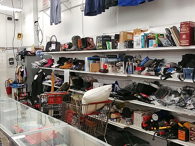 Shelves packed with yesterday's impulse buys await their second chance. One person's "what was I thinking?" becomes another's "exactly what I needed!"