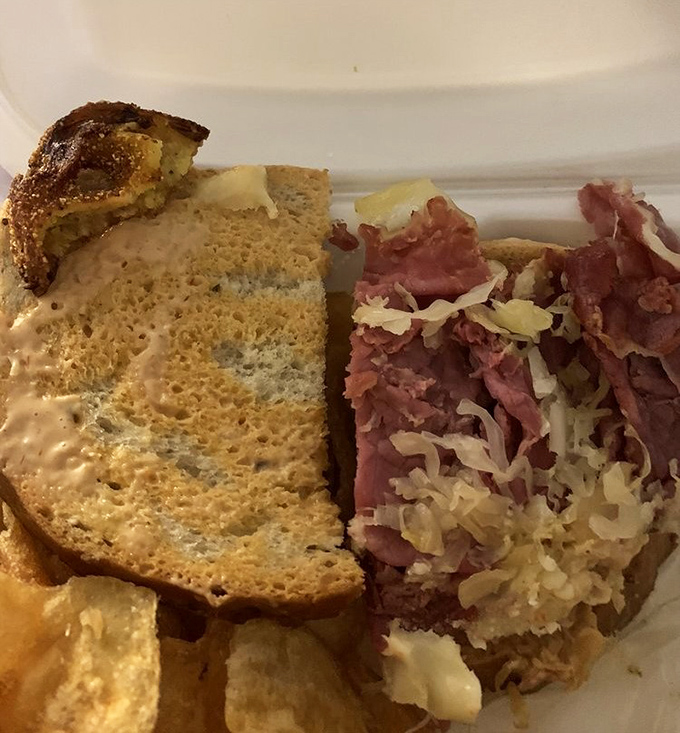 This isn't just a Reuben; it's a masterpiece of balance &ndash; the corned beef, sauerkraut, and Russian dressing performing a perfect culinary tango on rye.