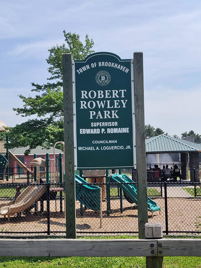 Robert Rowley Park offers that quintessential neighborhood playground experience where generations of Bellport kids have conquered slides and made lifetime friendships.
