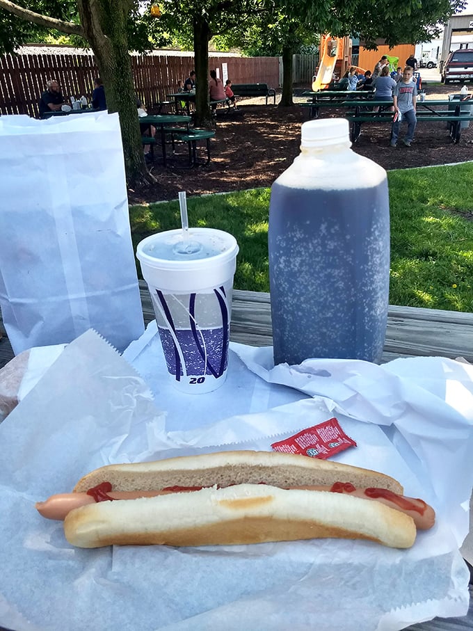 The holy grail of summer refreshment: a gallon of housemade root beer alongside a classic dog. Some treasures don't need fancy packaging. 