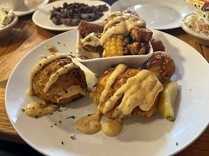 These crab cakes aren't just golden-brown&mdash;they're wearing a sauce so good you'll be tempted to ask for its phone number.