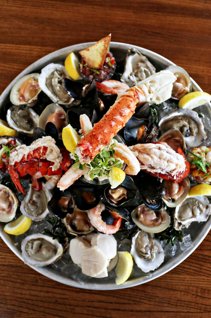 This seafood tower isn't just a meal; it's an edible sculpture that would make Poseidon himself weep with joy. The crab legs alone are worth the drive from Philadelphia.