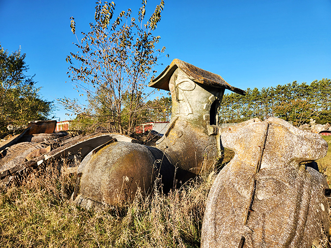 A whimsical structure that could have housed the Old Woman Who Lived in a Shoe. Wisconsin's answer to fairy tale architecture, slowly returning to the earth.