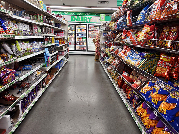 The snack aisle – where dietary resolutions come to negotiate reasonable compromises with your wallet and taste buds.
