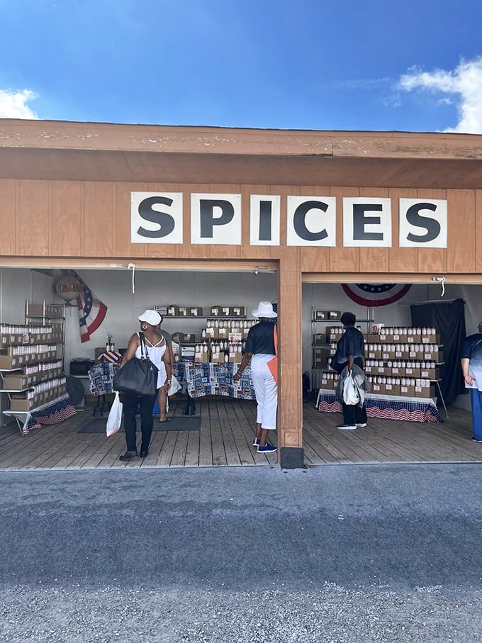 Spice heaven! This aromatic booth offers everything from everyday seasonings to exotic blends that could make even a microwave dinner taste like a culinary masterpiece.