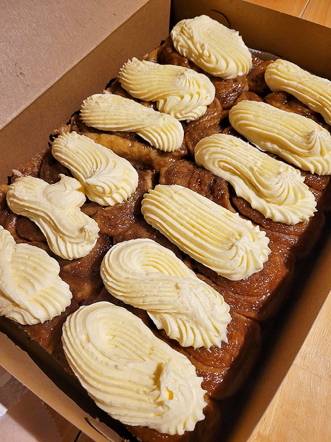 Behold the sticky bun mothership! These cream-topped beauties aren't just pastries&mdash;they're the reason alarm clocks were invented.